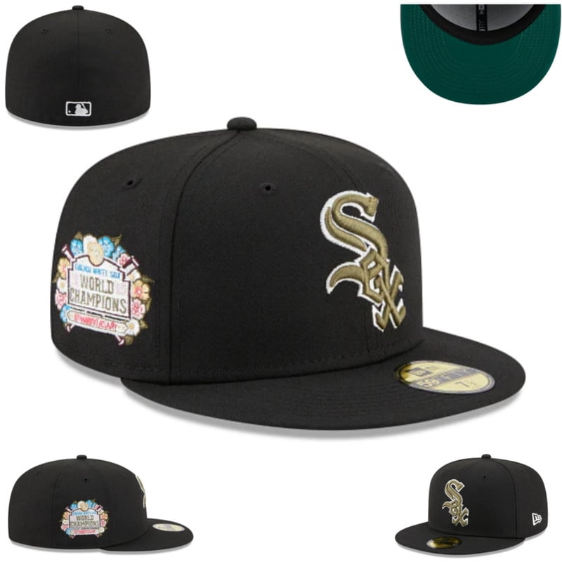 NEW Chicago W_hite Sox Basic 59FIFTY Fitted Hat-5950 Hat Black Men's ...