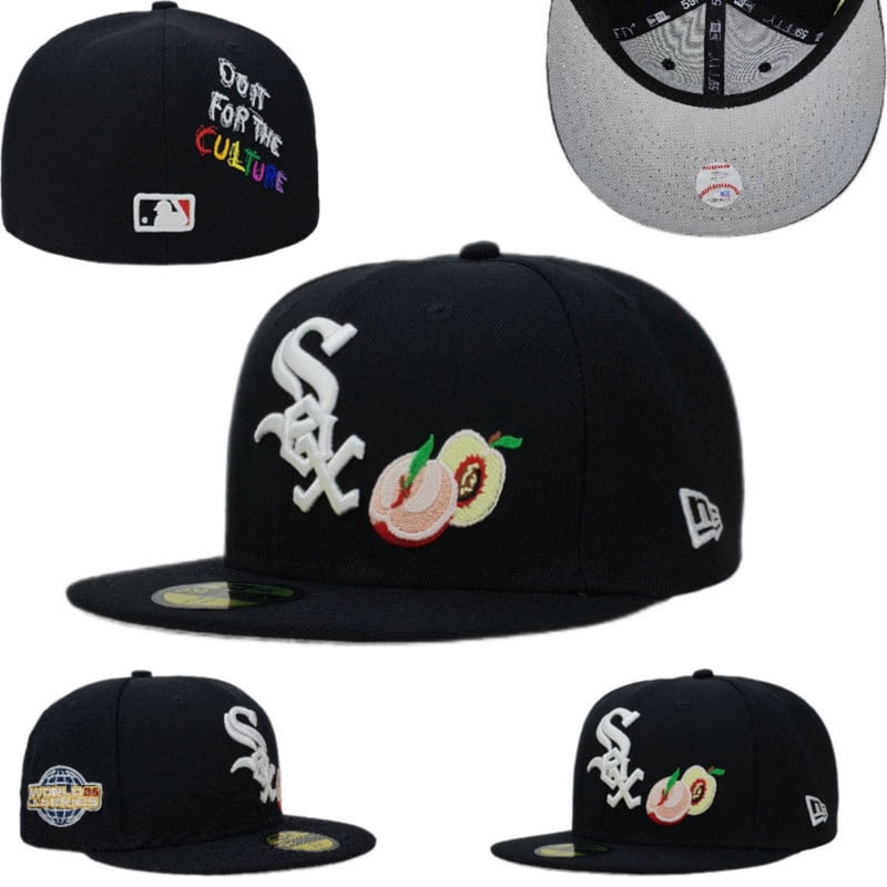 NEW Chicago W_hite Sox Black Basic 59FIFTY Fitted Hat-5950 Hat Baseball ...
