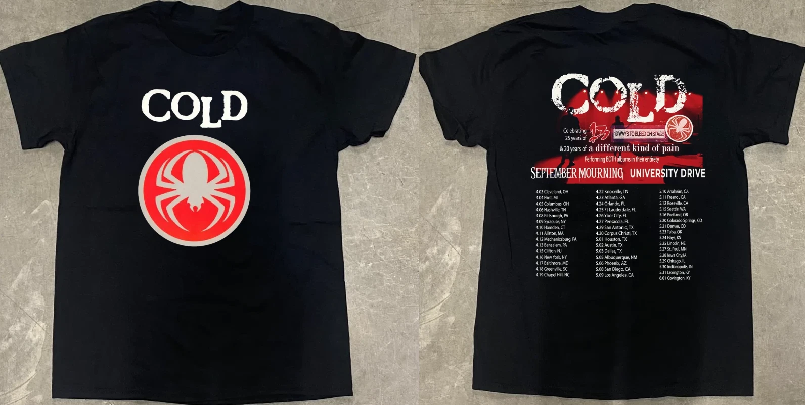 NEW Coldddd Band Celebrating 25 Years 2025 Double Side T Shirt Black ...