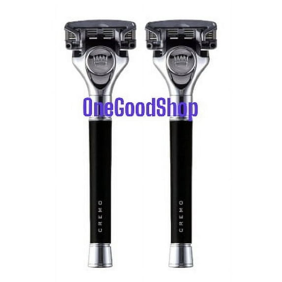 CREMO Cremo Razors, 1 Handle, 1 Razor Blade, 2 Pack, Black, 5-Blade ...