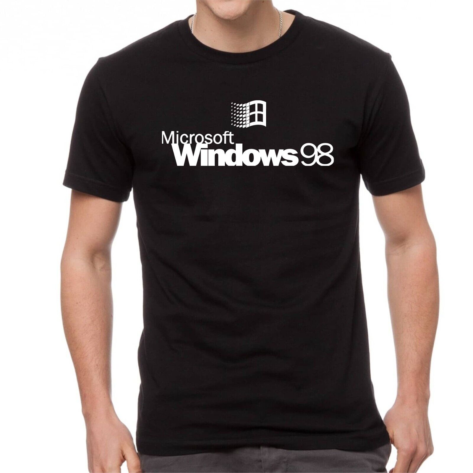**NEW DESIGN** VINTAGE MICROSOFT WINDOWS98 COMPUTERS 90'S T-SHIRT THAT ...