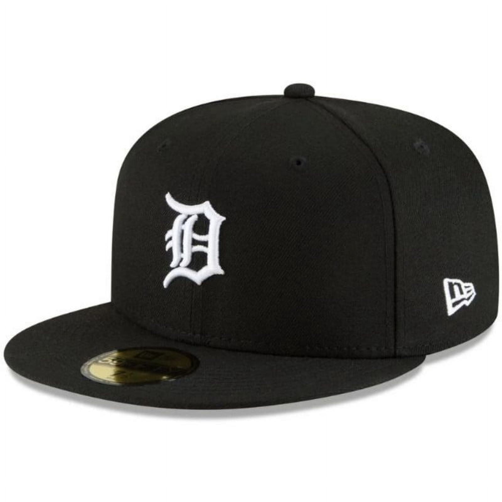 NEW DET Black and White Basic Men's Fitted Baseball Cap - Walmart.com