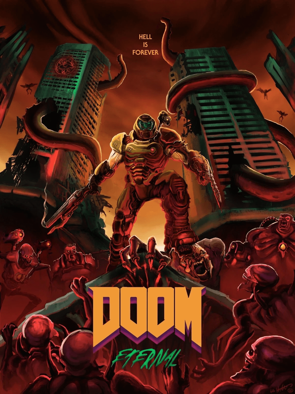 NEW DOOM VIDEO GAME POSTER PREMIUM WALL ART PRINT4 - Walmart.com