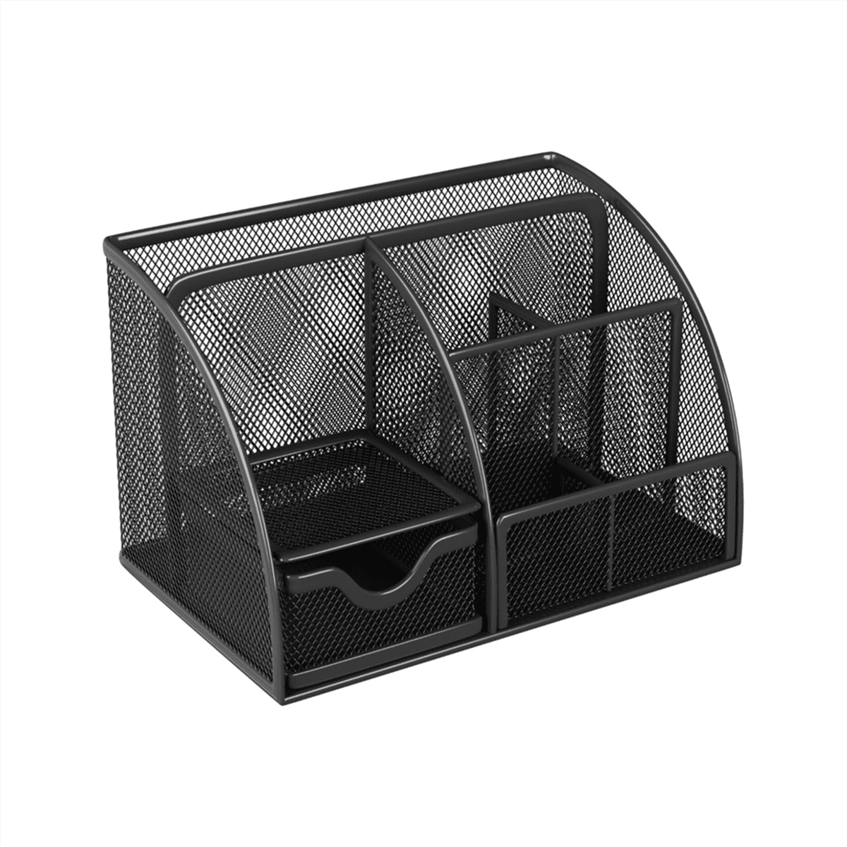 NEW Desktop Organizer, 6 Compartment Pen Holder and 1 Drawer, Metal ...