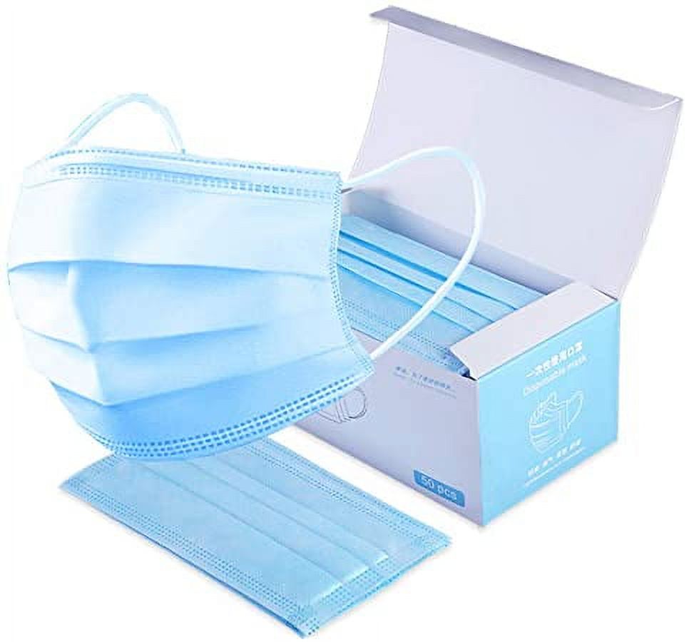 50 Disposable Face Masks, 3-ply Breathable Dust Protection Masks ...