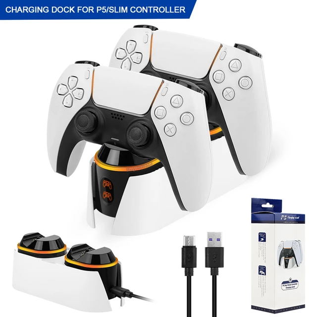 NEW Dual Fast Charging Stand for PS5 Slim Controller Charge Station ...
