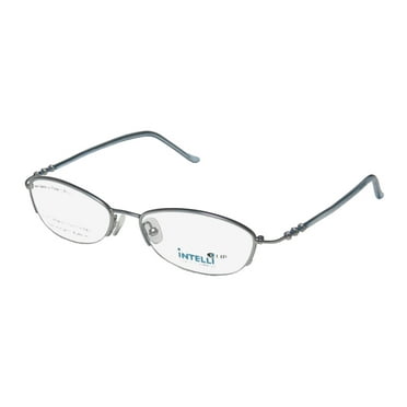 Womens Optical Eyewear - Rectangle Shape, Metal Half Rim, Cocoa ...
