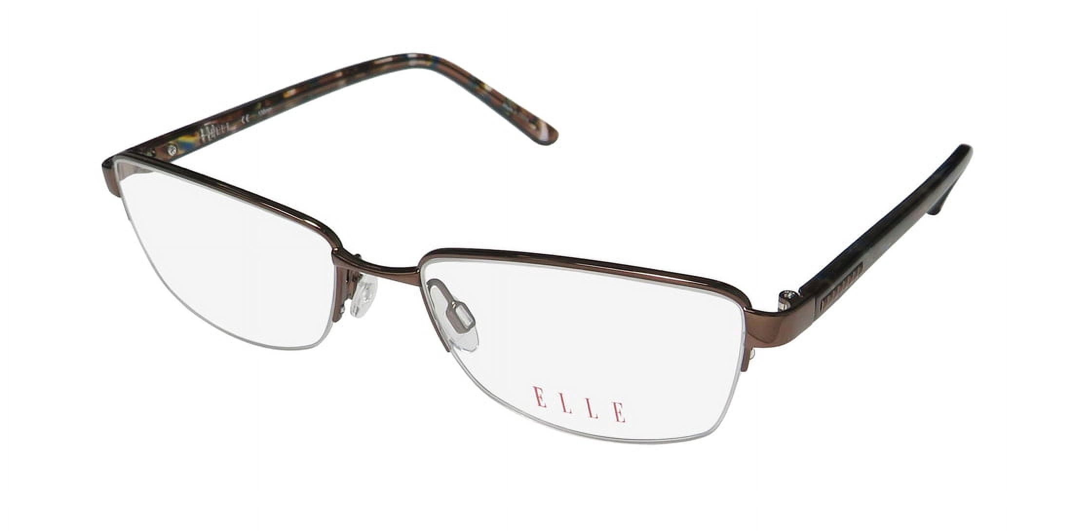 NEW ELLE 13451 WOMENS/LADIES RECTANGULAR HALF-RIM BROWN AFFORDABLE ...
