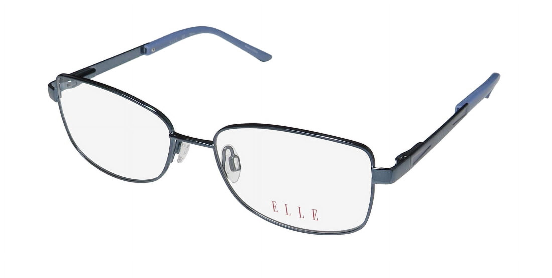 NEW ELLE 13452 WOMENS/LADIES RECTANGULAR FULL-RIM BLUE CLASSIC SHAPE ...