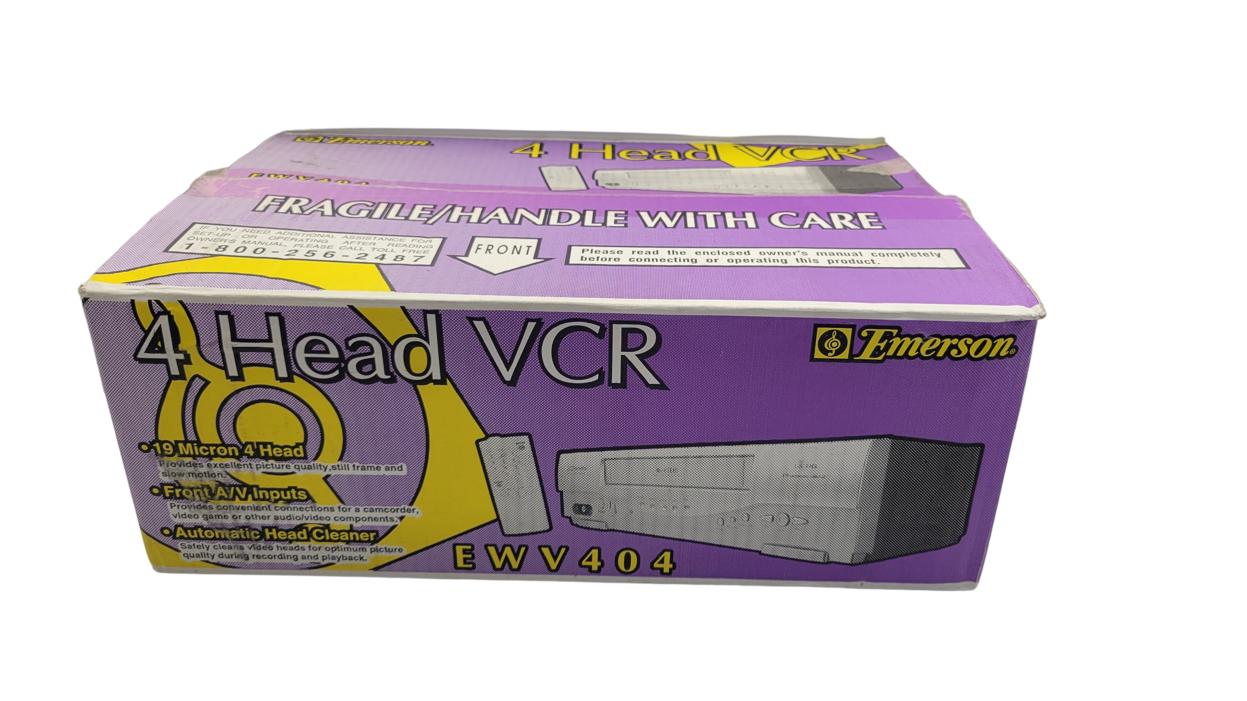 NEW EMERSON EWV404 VCR 19 Micron 4 Head VHS Player - Walmart Business ...