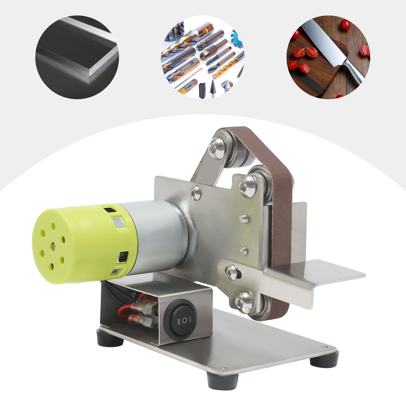 NEW Electric Mini Belt Sander Bench 7 Speed Adjustable Sanding Grinding ...