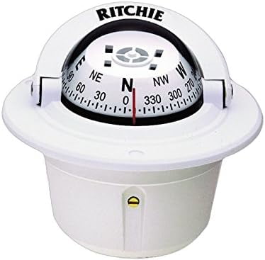 NEW F50W WHITE EXPLORER FLUSH MOUNT MARINE COMPASS FOR POWER BOAT- F ...