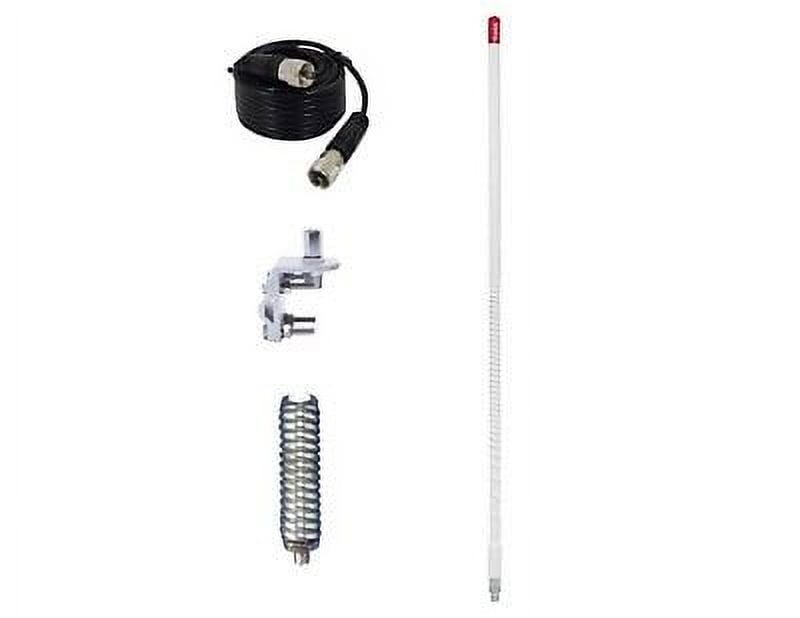 NEW FIRESTIK KW3 W 3FT WHITE CB ANTENNA,9FT COAX, MOUNT & SPRING ...