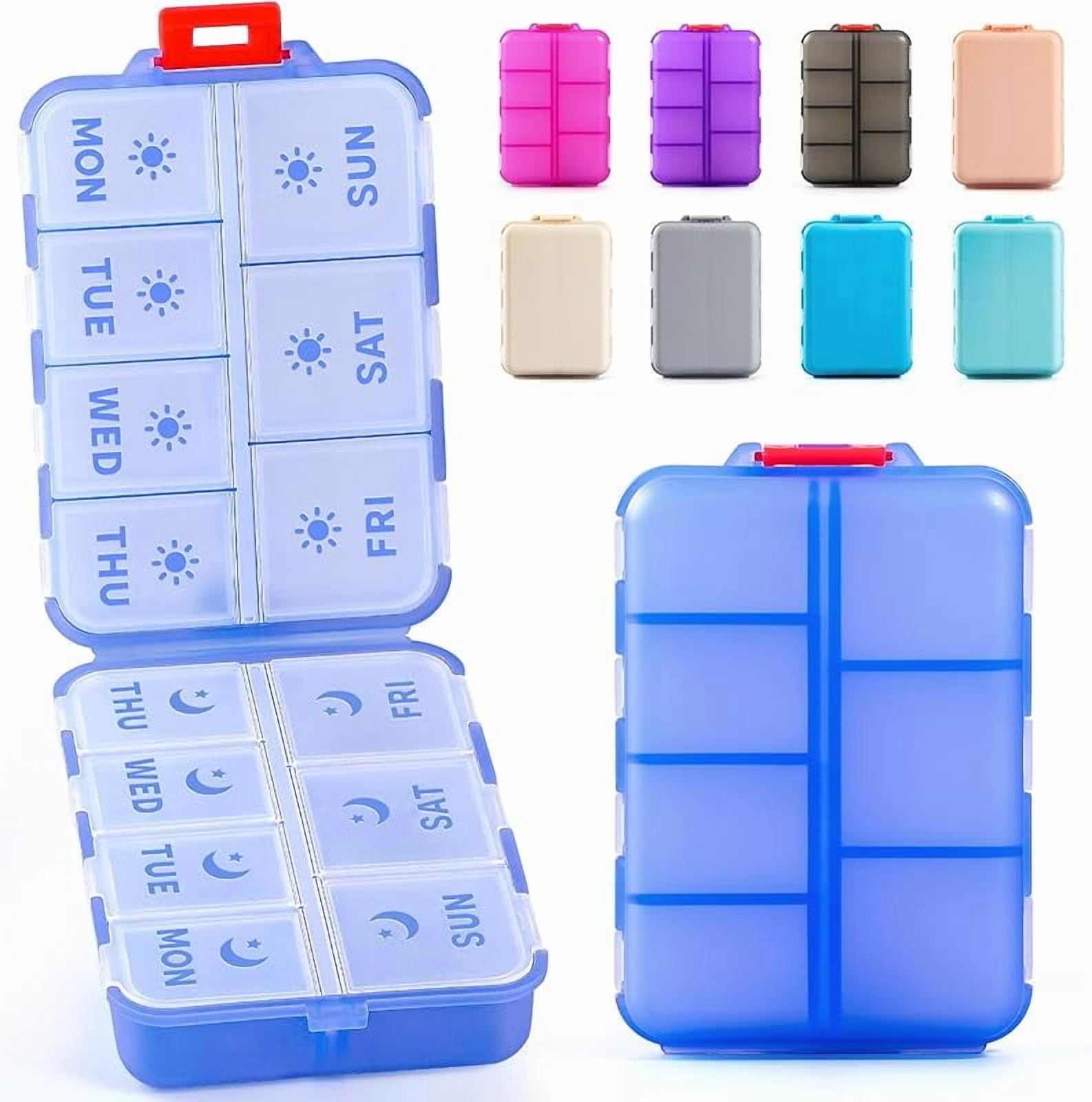 NEW Foldable & Double Protection Portable Weekly Pill Organizer 2 Times ...