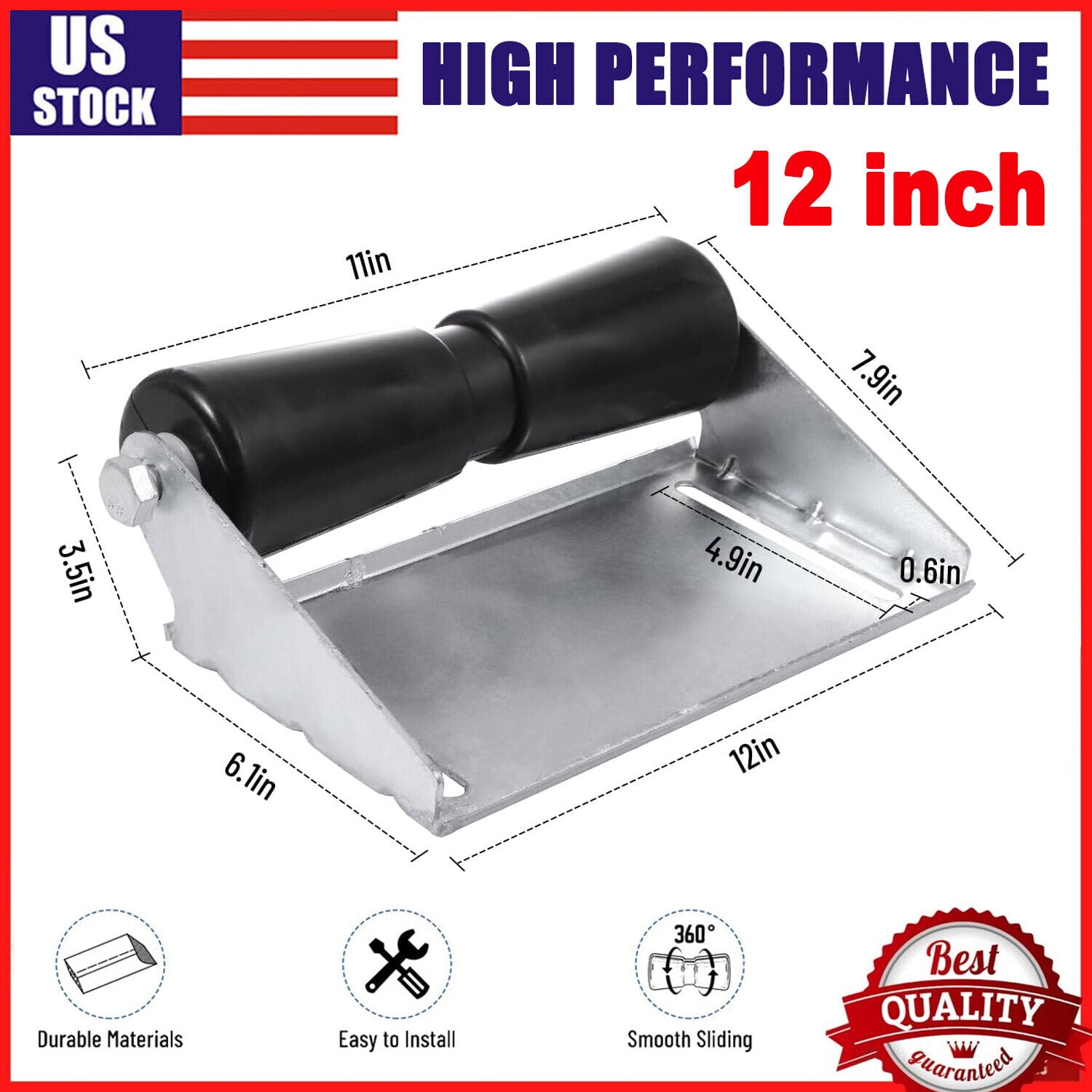 NEW For Boat Trailer Rollers with Brackets 12" Keel Roller Assembly Kit ...