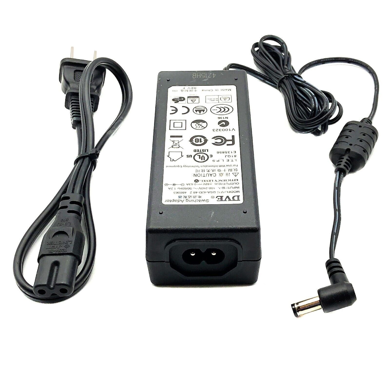 NEW Genuine 30W DVE Switching Adapter 48V 0.63A Model DSA-42D-48 w/Cord ...