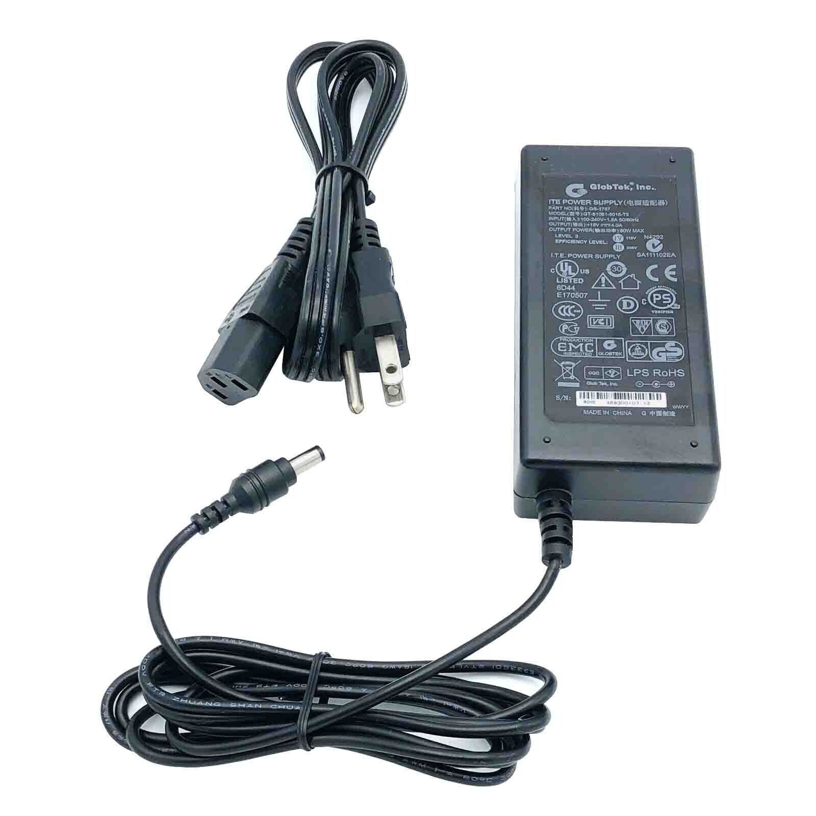 NEW Genuine Globtek GT-81081-6015-T3 AC Adapter 60W Power Supply ATX 5. ...