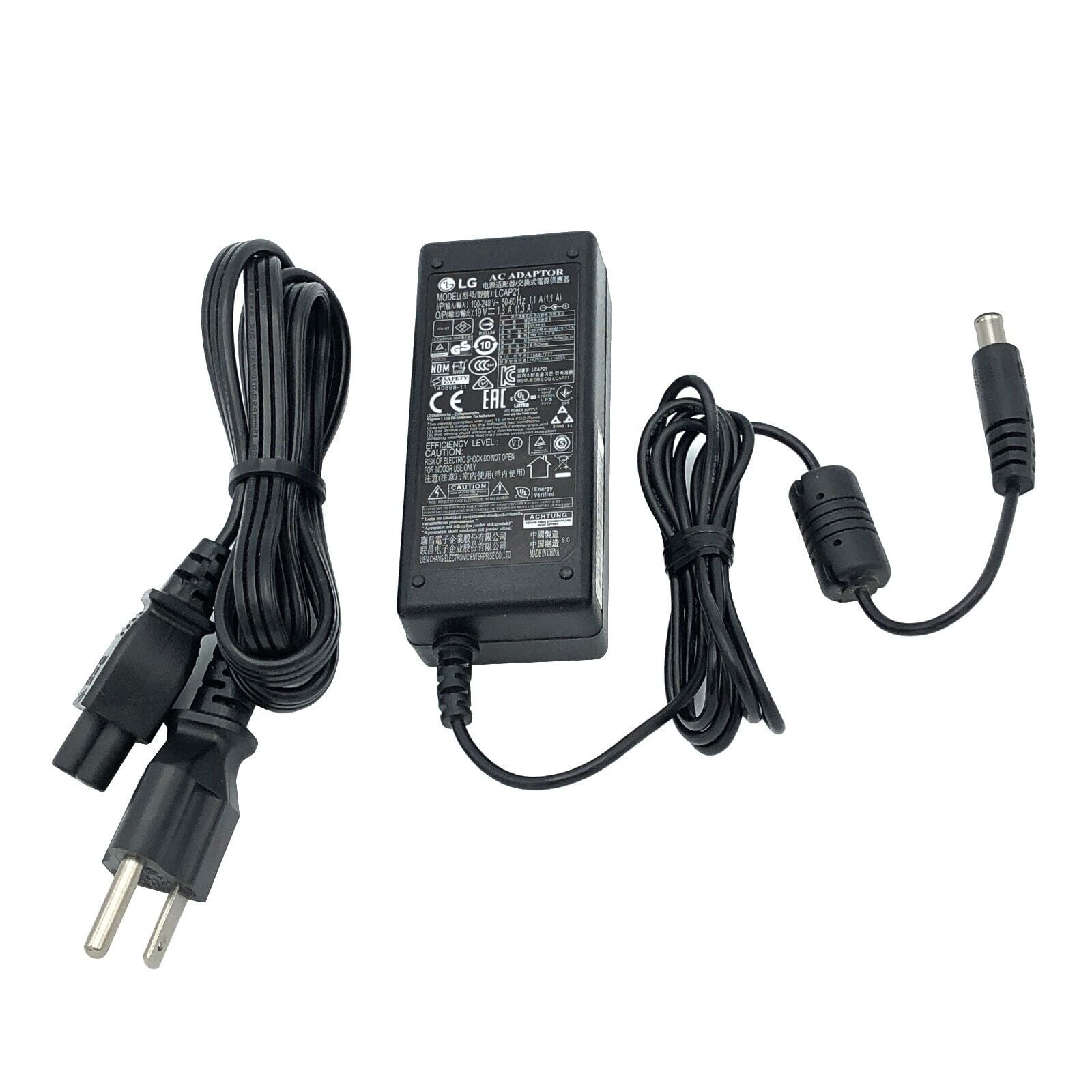 LG Monitor AC Adapter LCAP21 Power Supply 19V 1.3A w/ Power Cord OEM ...