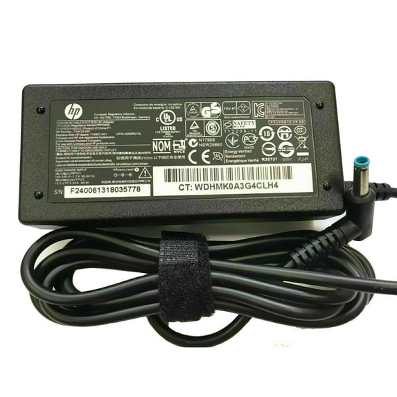 HP OEM 65W AC Adapter Charger, Blue Tip, 19.5V 3.33A, Pavilion, 3-Prong ...