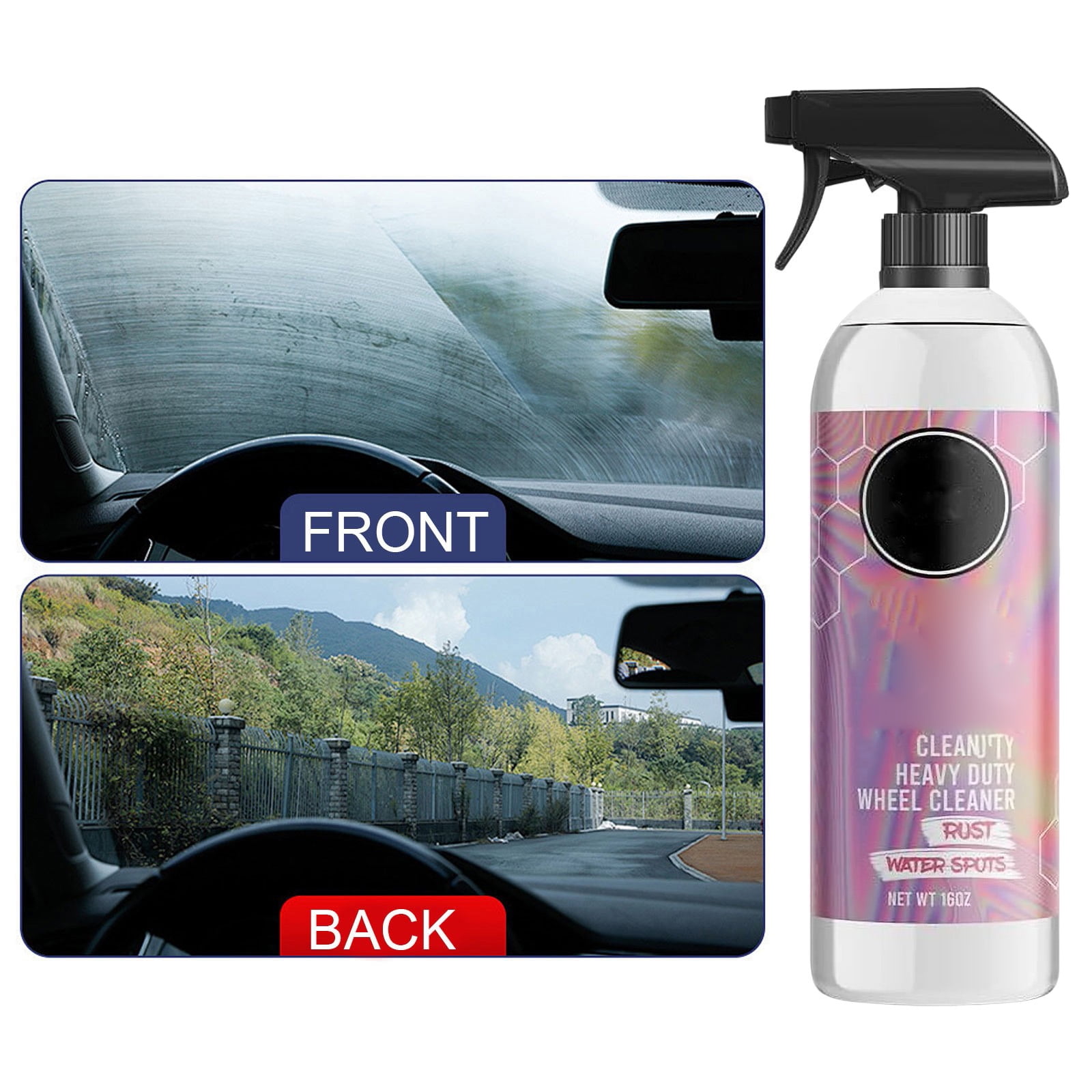 NEW Glass Cleaner, 16oz Heavy-Duty Wheel Cleaner, Water Spot Remover ...