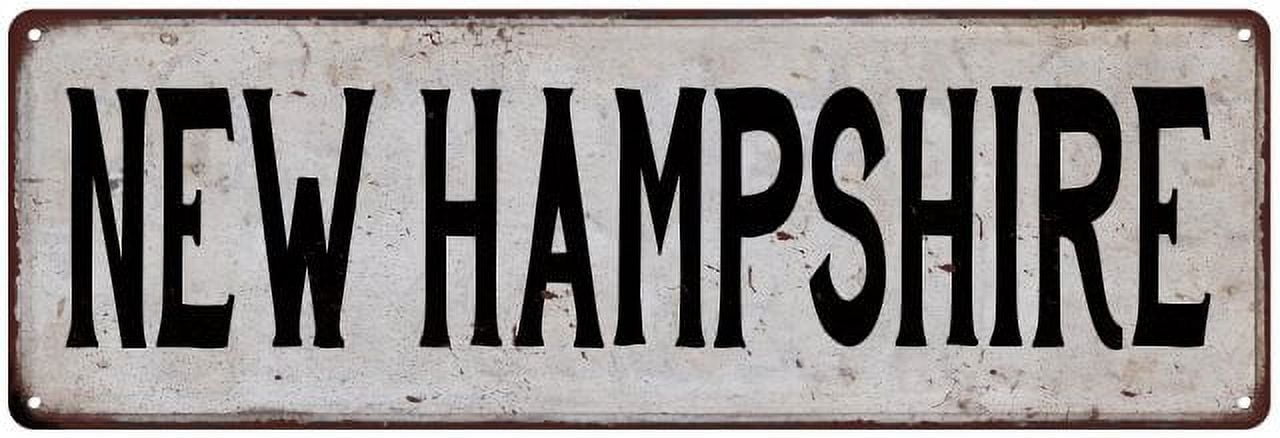NEW HAMPSHIRE Vintage Look Rustic Metal 6x18 Sign City State ...
