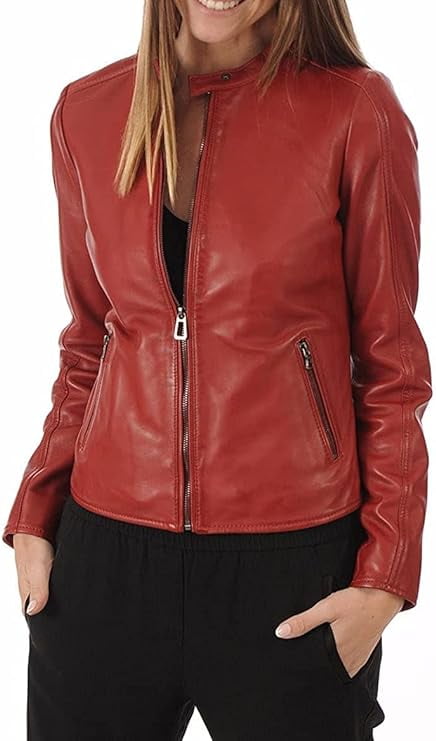 NEW HOT Women Lambskin Real Leather Jacket Motorcycle Quilted Slim Fit Coat W003 - Walmart.com