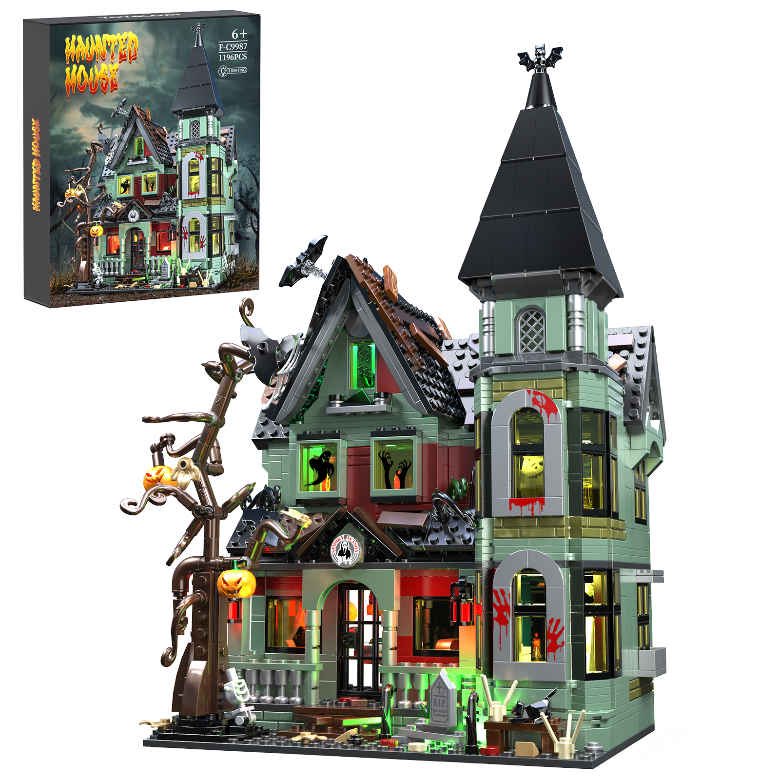 NEW Haunted House Building Block Set Ideas Halloween Holiday ...