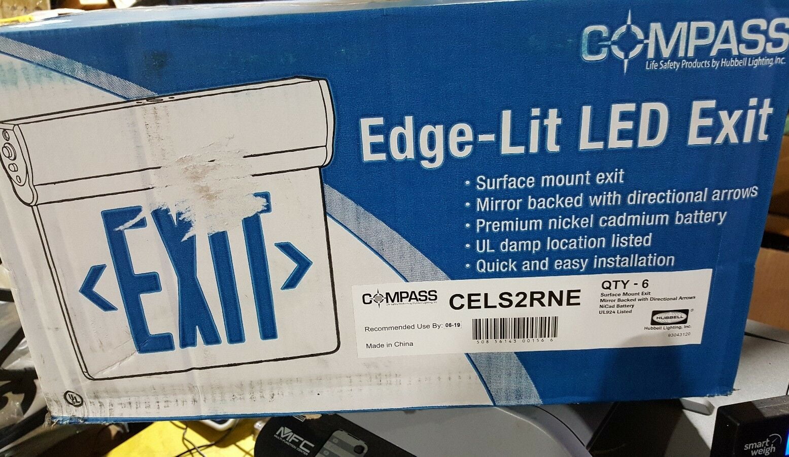 NEW Hubbell Lighting COMPASS EDGE-LIT LED Exit Sign CELS2RNE - Walmart.com