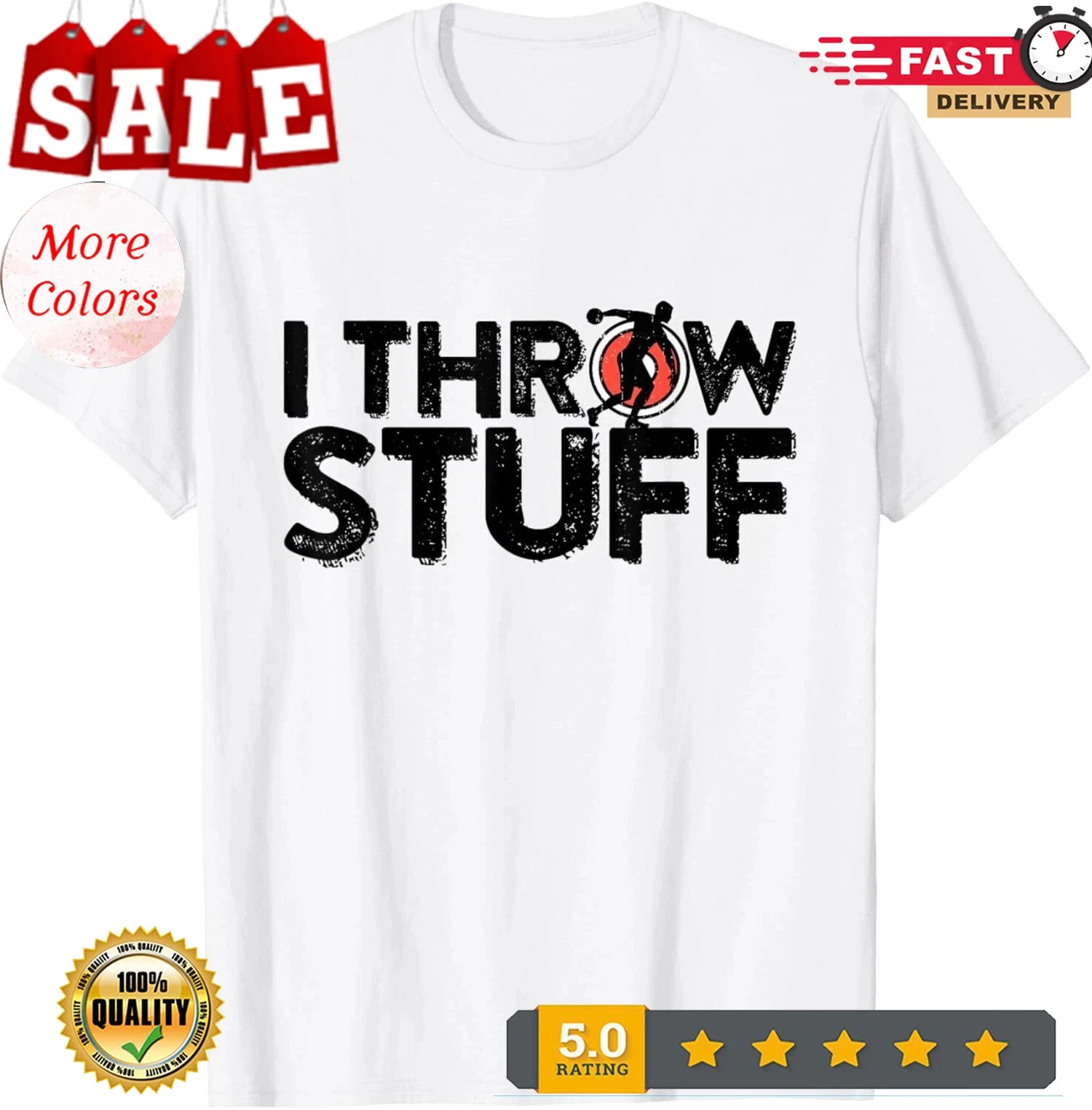 NEW/I Throw Stuff Shot Put Athlete Throwing Discus Track Field T-Shirt ...