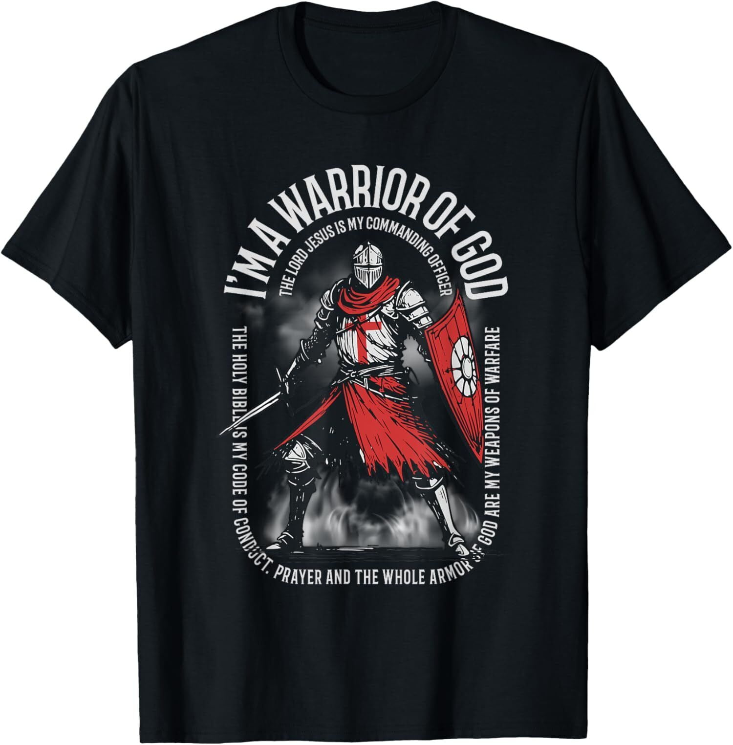 NEW I'm A Warrior Of God Christian Knight Quote T-Shirt - Walmart.com
