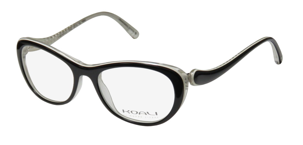 NEW KOALI 7058K WOMENS/LADIES DESIGNER FULL-RIM BLACK / WHITE / CLEAR ...