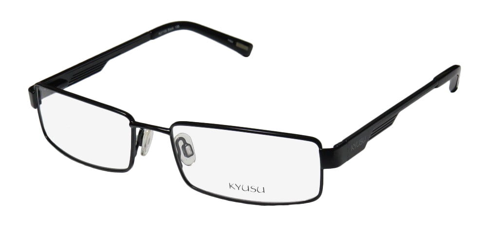 NEW KYUSU 1109 MENS/WOMENS RECTANGULAR FULL-RIM BLACK JAPANESE FASHION ...