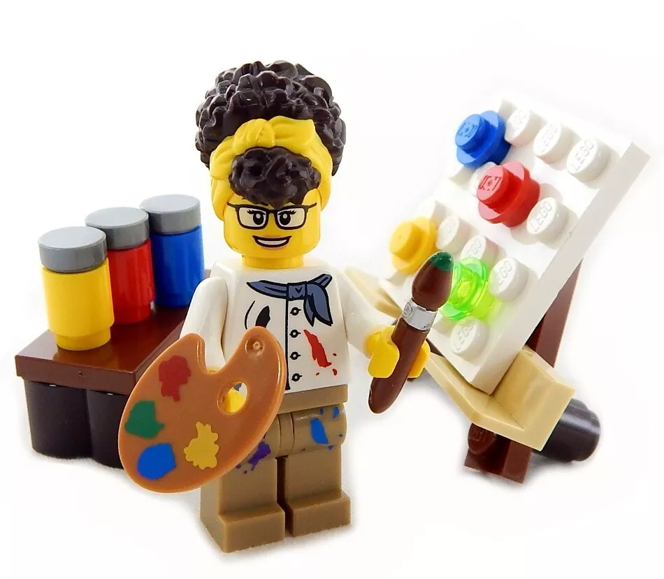 NEW LEGO ARTIST MINIFIG figure minifigure paint painter female female ...