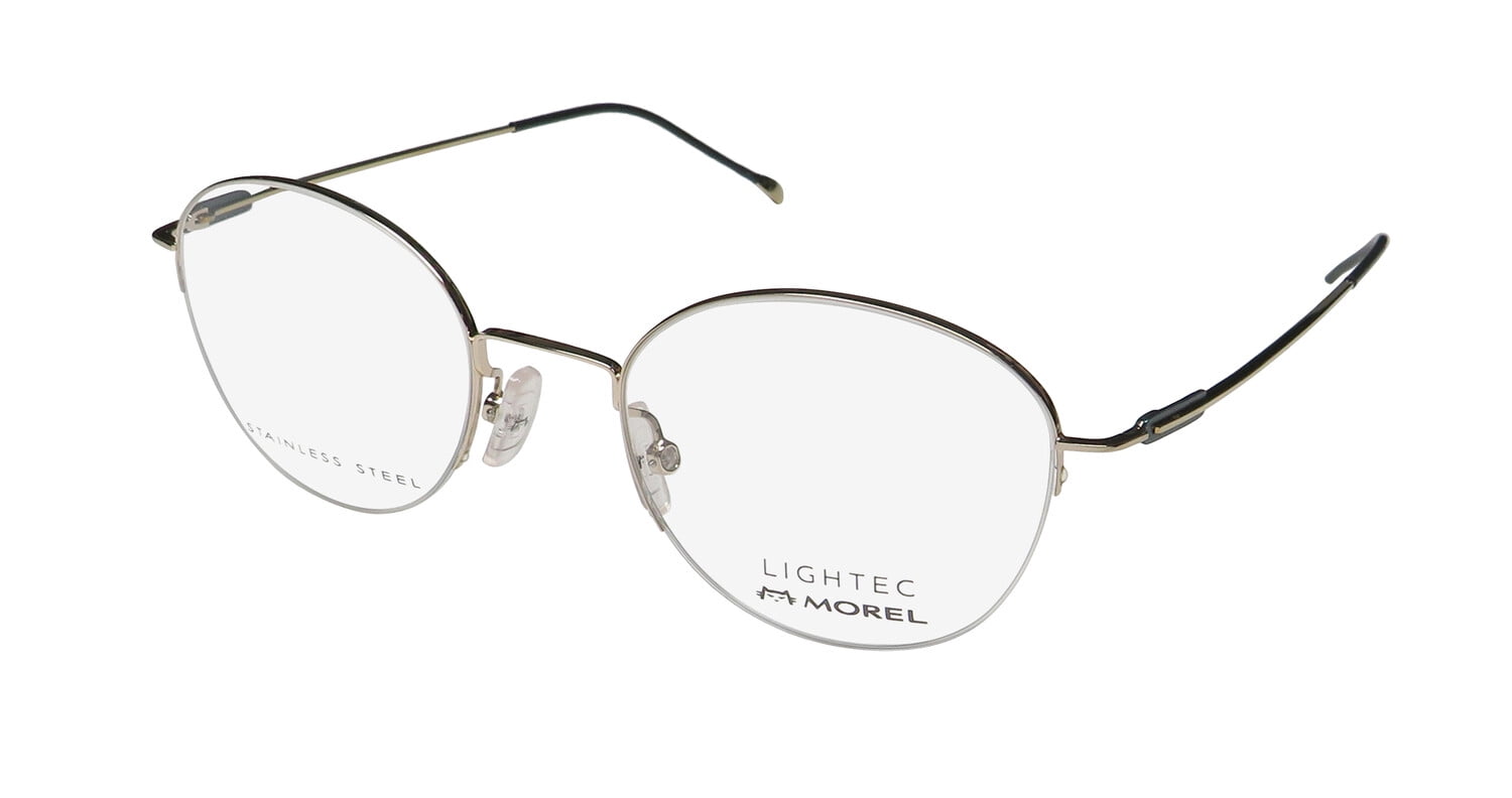 NEW LIGHTEC 30152L MENS DESIGNER HALF-RIM GOLD / BLACK FRAME DEMO ...