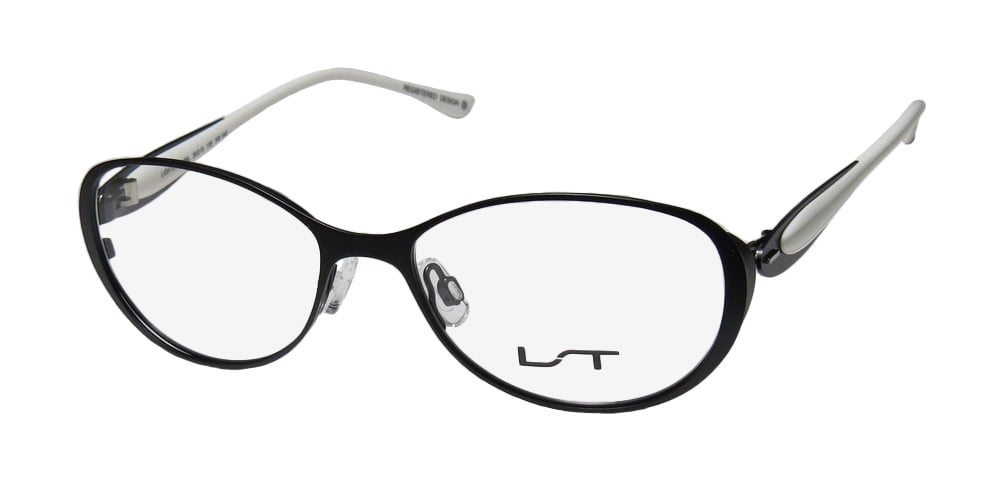NEW LIGHTEC 7039L WOMENS/LADIES DESIGNER FULL-RIM BLACK / WHITE FRAME ...