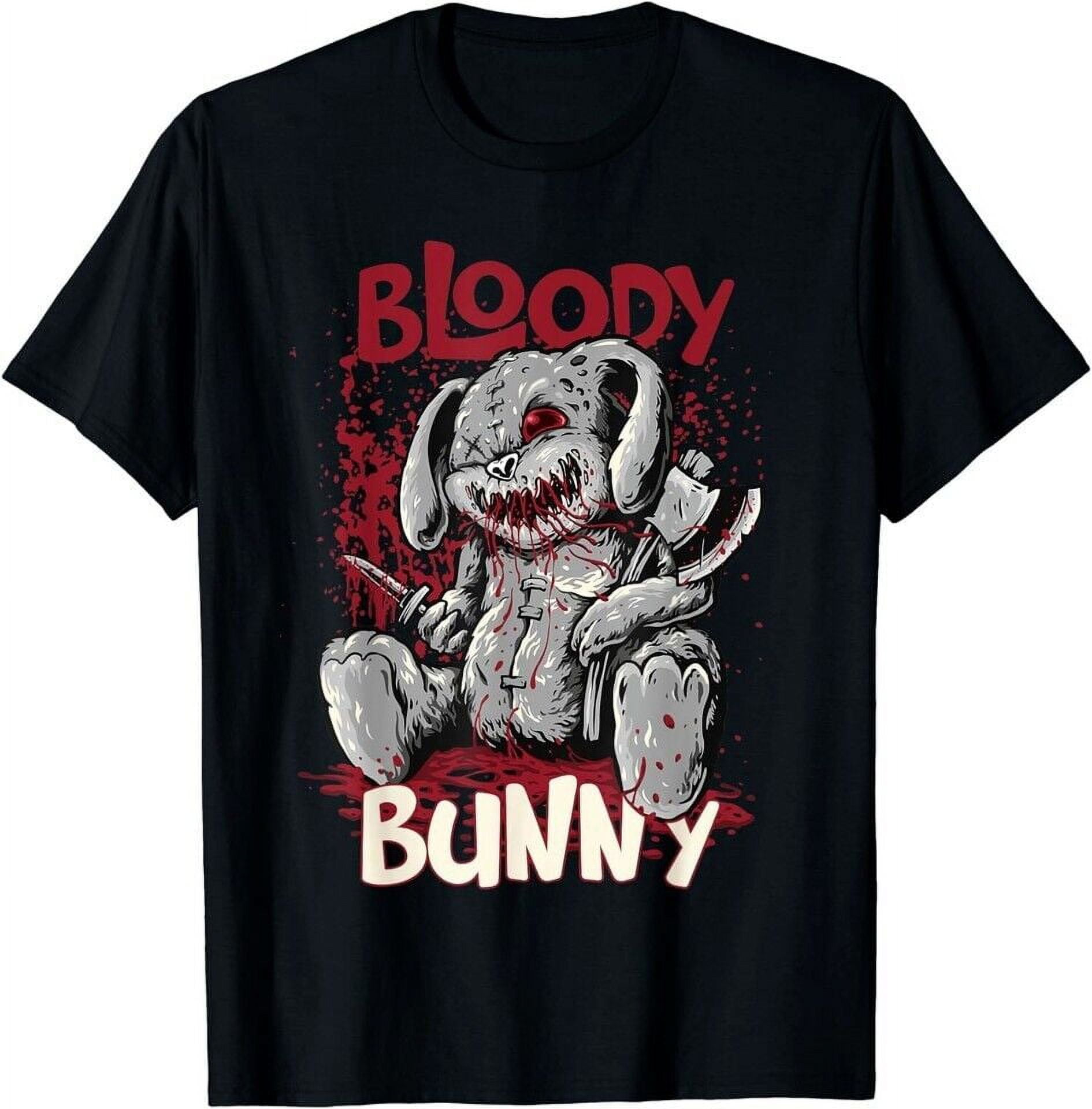 NEW LIMITED Bloody Bunny Scary Killer Rabbit Doll Funny T-Shirt ...
