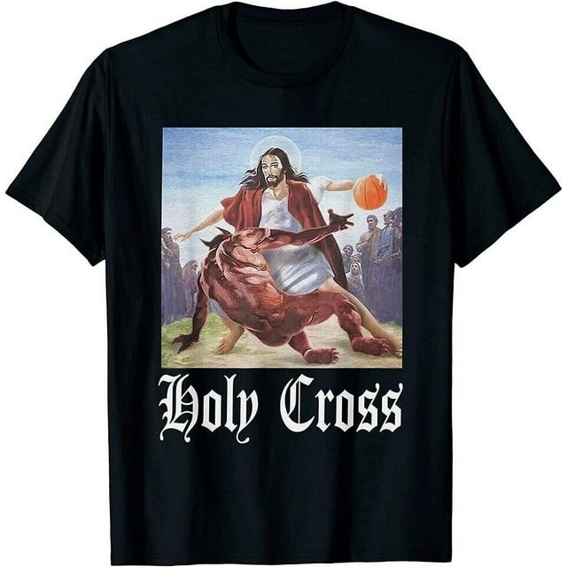 NEW LIMITED Crossover Basketball Holy Cross Satan Jesus T-Shirt ...