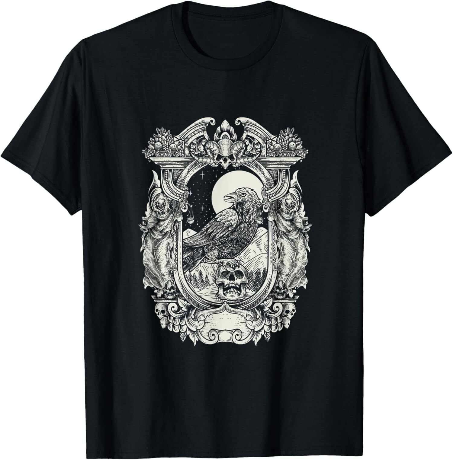 NEW LIMITED Crow Poetry Attempted Murder Skull Gothic Edgar Allan Poe T ...