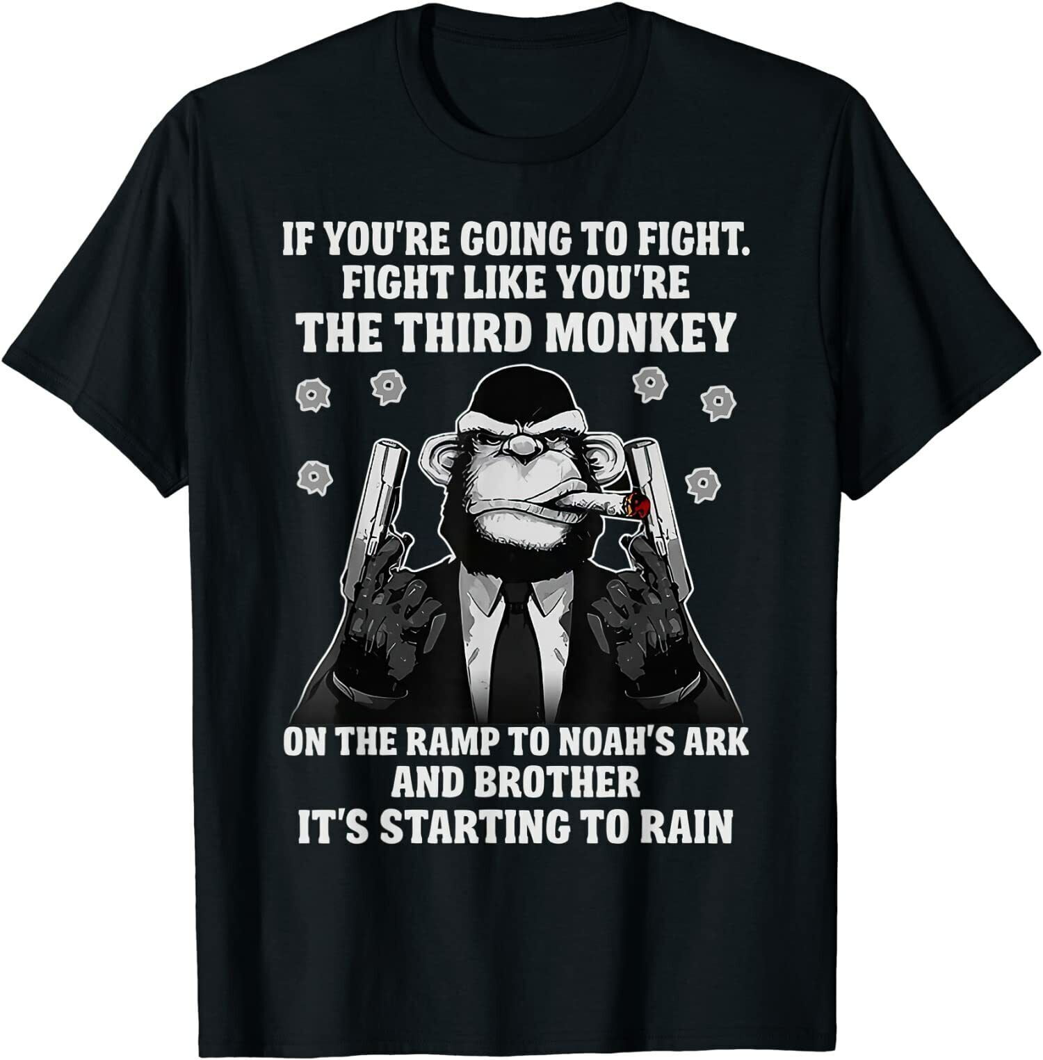 NEW LIMITED Fight Like The Third Monkey On Noah's Ark - Funny Monkey T ...
