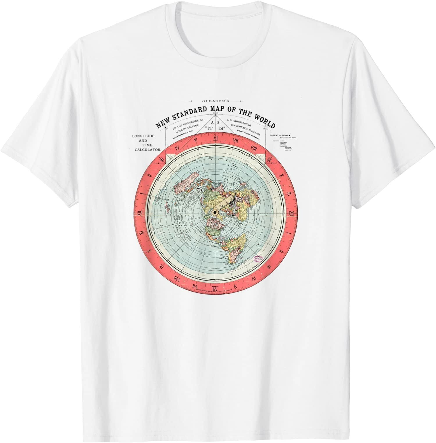 NEW LIMITED Flat Earth Theory World Map Shirts Funny Conspiracy Theory ...
