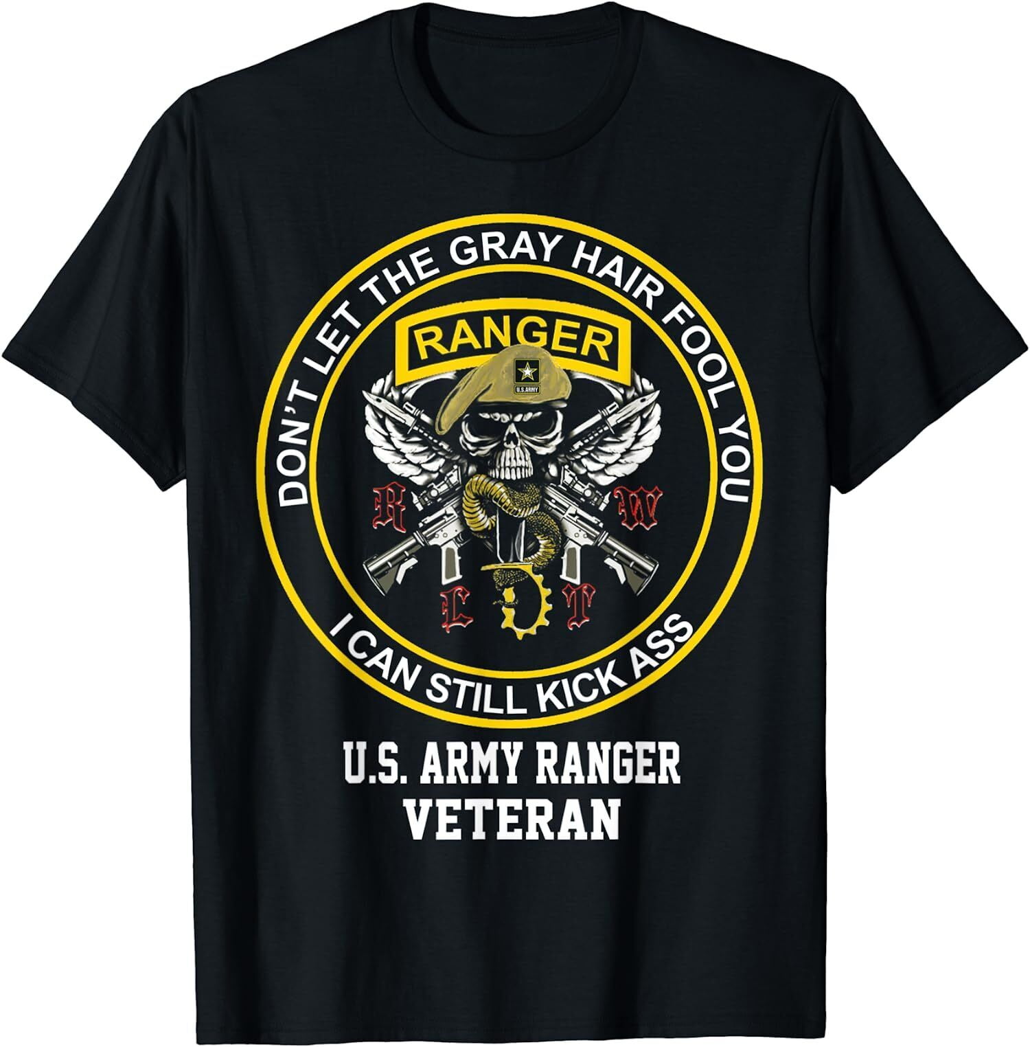 NEW LIMITED Funny Retired US Army Ranger Veteran USA Military Vet T ...