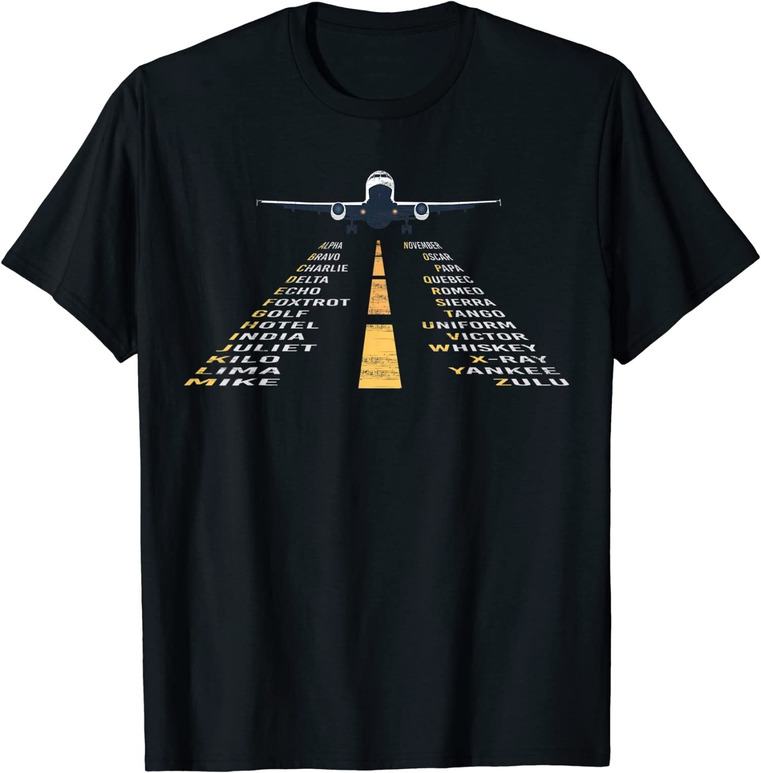 NEW LIMITED Phonetic Alphabet T-Shirt - Pilot Cadet Airplane Tee Shirt ...