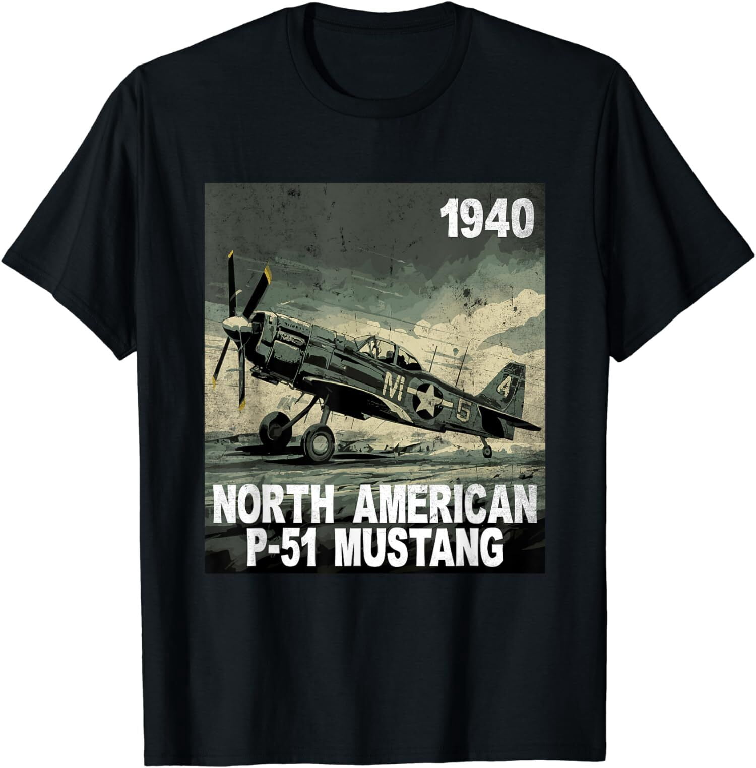 NEW LIMITED Retro World War 2 Airplane Pilot WWII WW2 P-51 Mustang T ...