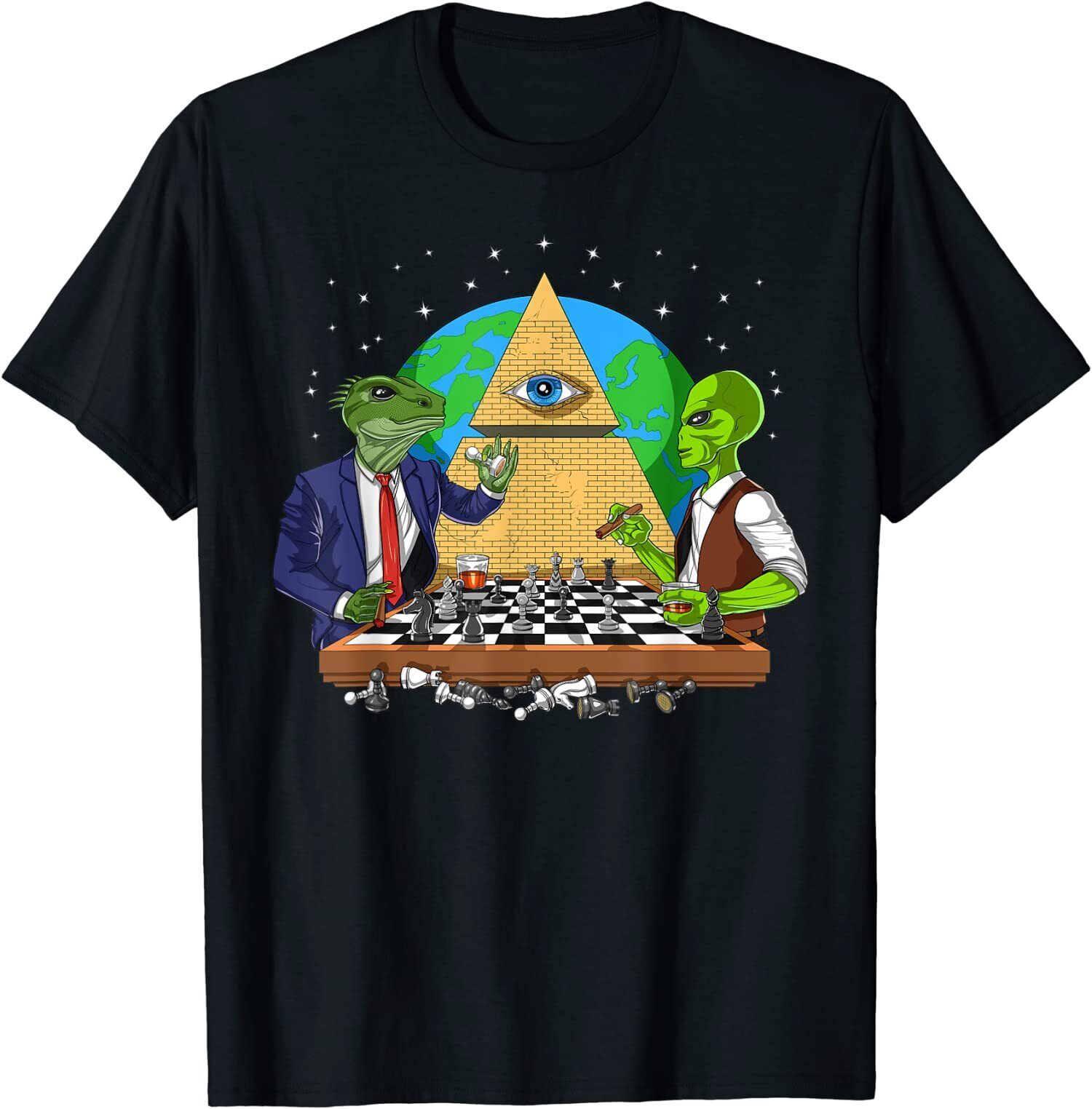 NEW LIMITED Space Aliens Illuminati Masonic Chess Cosmic All Seeing Eye ...