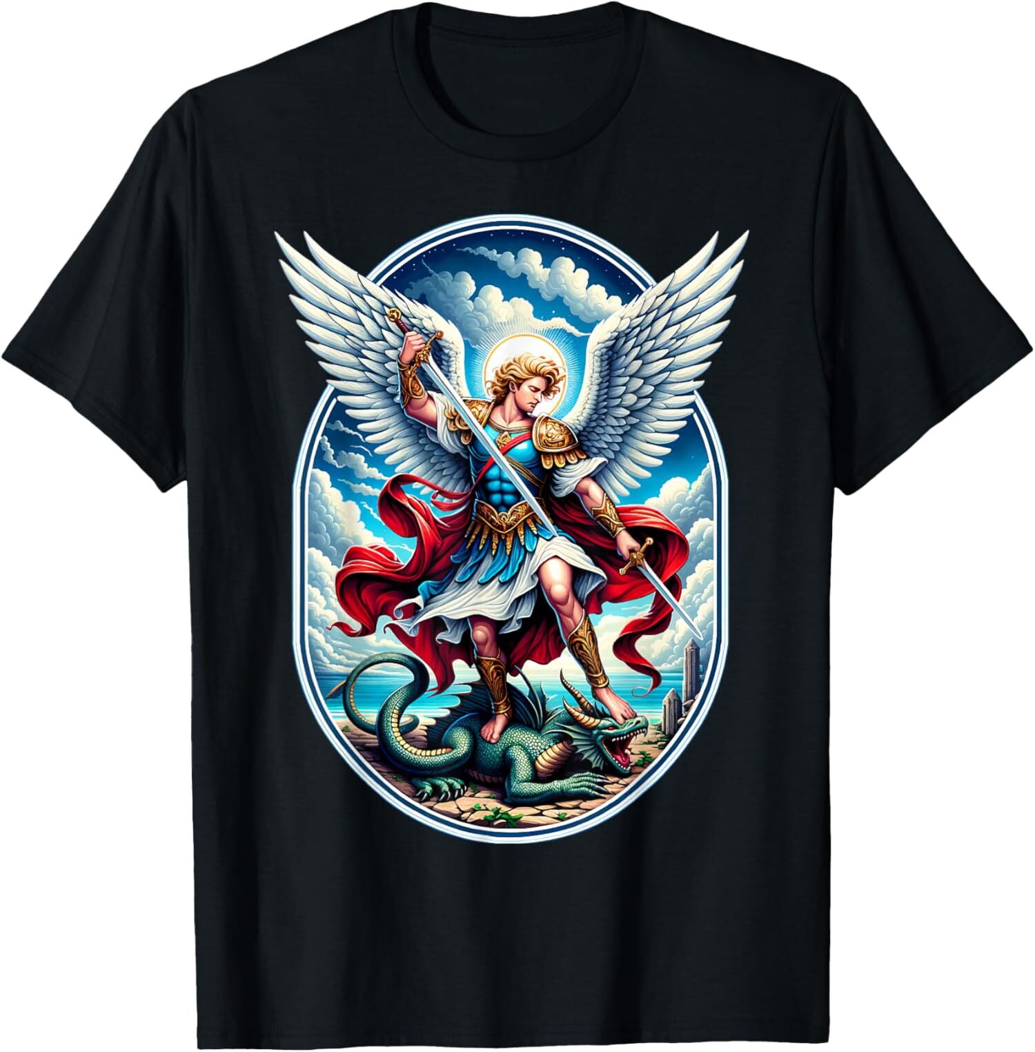 NEW LIMITED St Saint Michael the Archangel Catholic Angel Warrior T ...