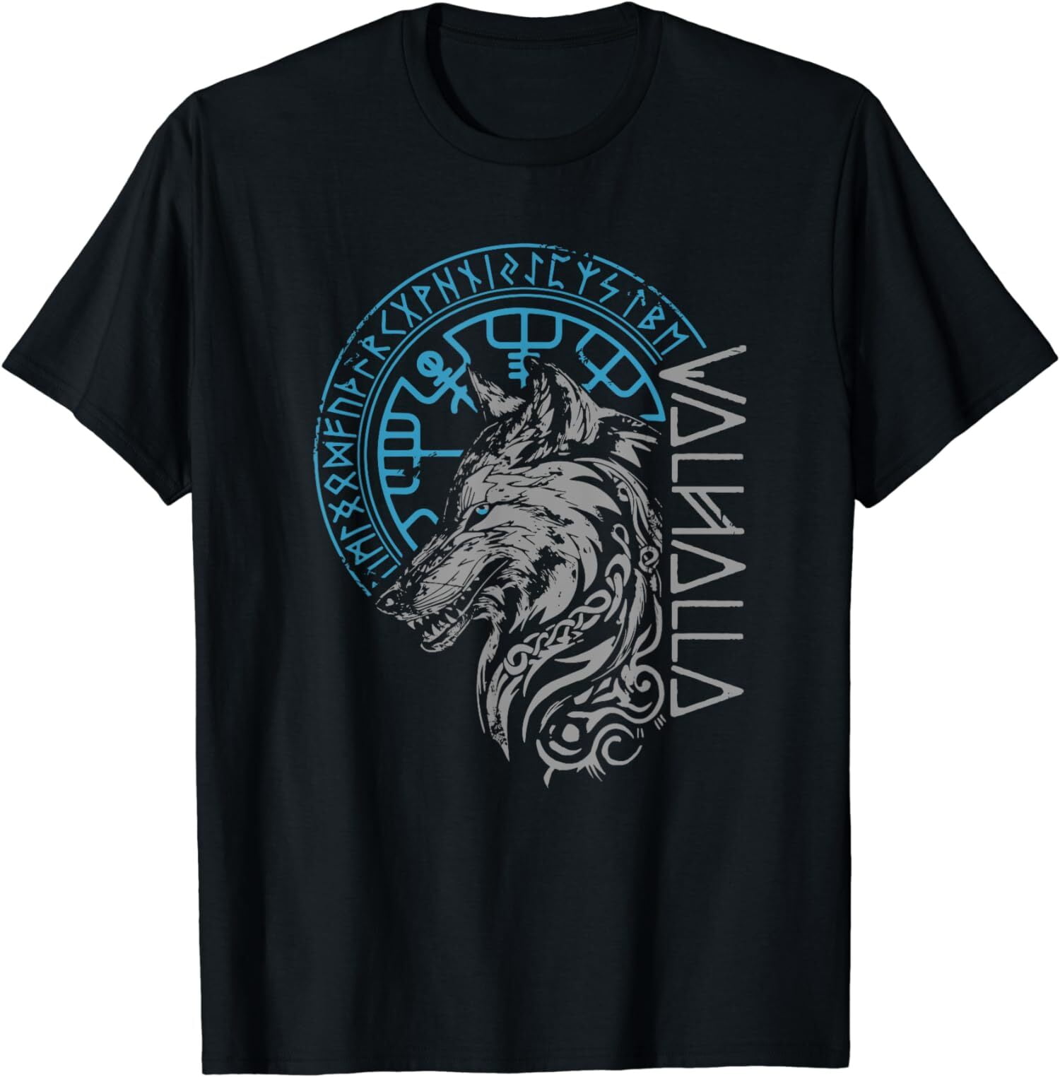 NEW LIMITED Valhalla Wolf Odin's Runes Norse Compass Viking Tee T-Shirt ...
