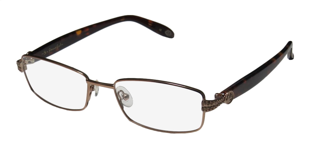 NEW LULU GUINNESS 710 MENS/WOMENS DESIGNER FULL-RIM BROWNISH GOLD ...