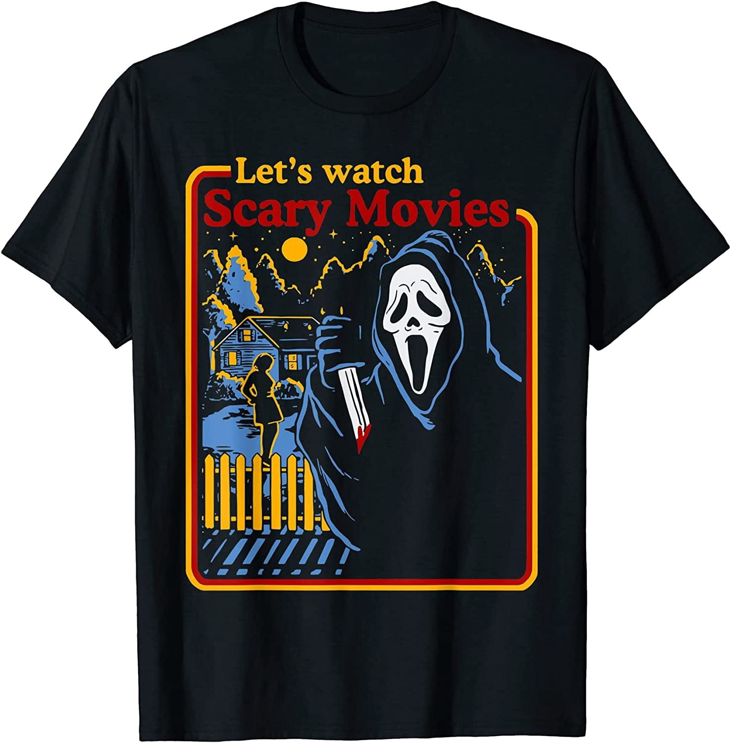 NEW! Let’s Watch Scary Horror Movies Ghost Series Retro T-Shirt - MADE ...