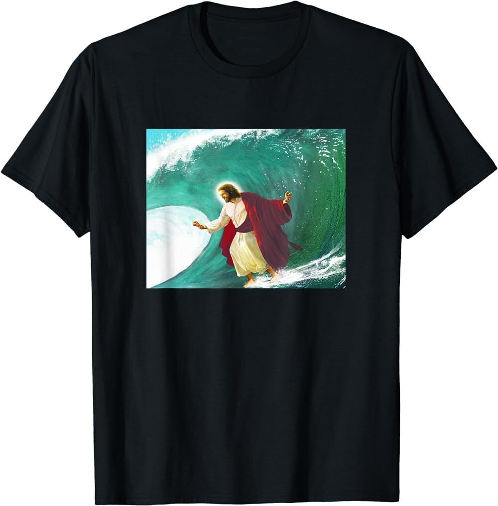 NEW Limited Retro Jesus Walking On Water Evangelical Unisex T-shirt USA ...