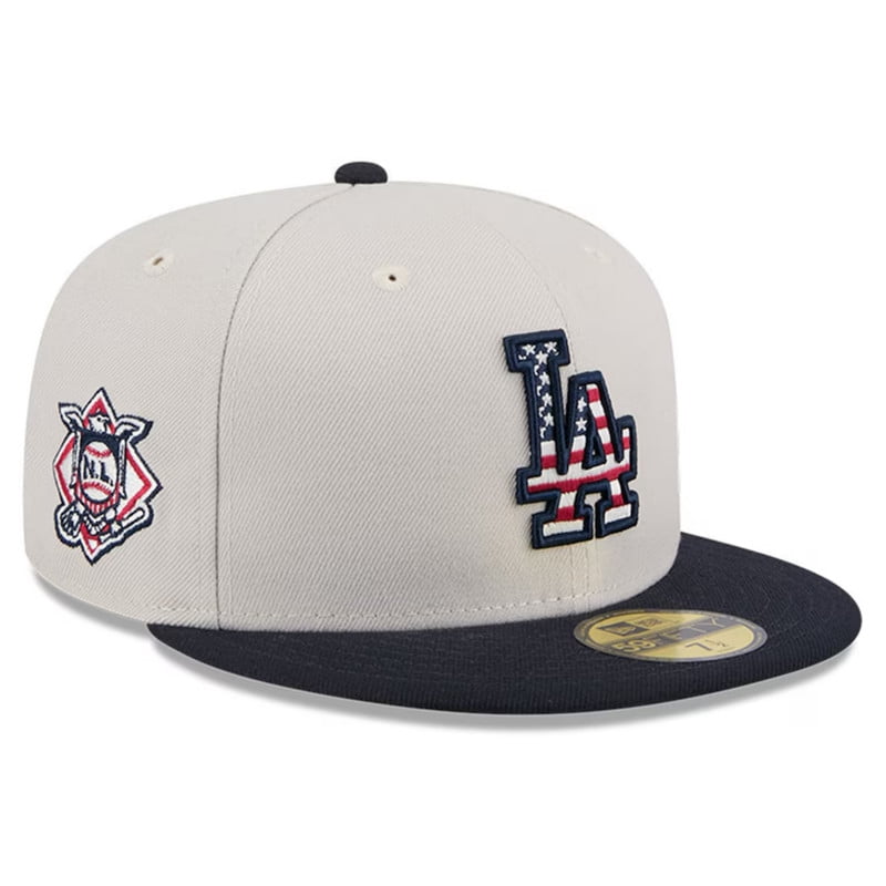 NEW Los Angeles-Dodger 2024 Fourth of July Pop UV Fitted baseball Khaki ...